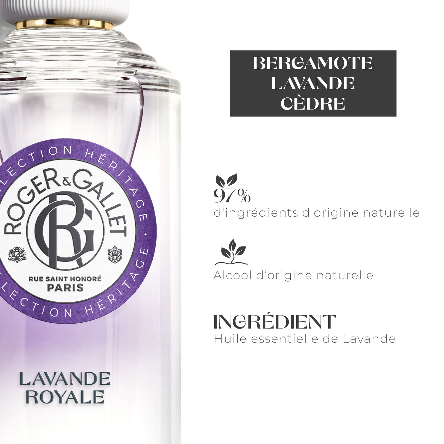 Lavande Royale, Eau Parfumée Bienfaisante 100 ml - Roger&gallet ...