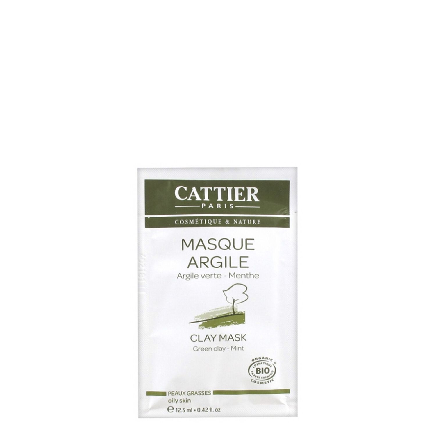 Masque Argile Verte, Piel Grasa - Unidose 12,5 ml - Cattier ...