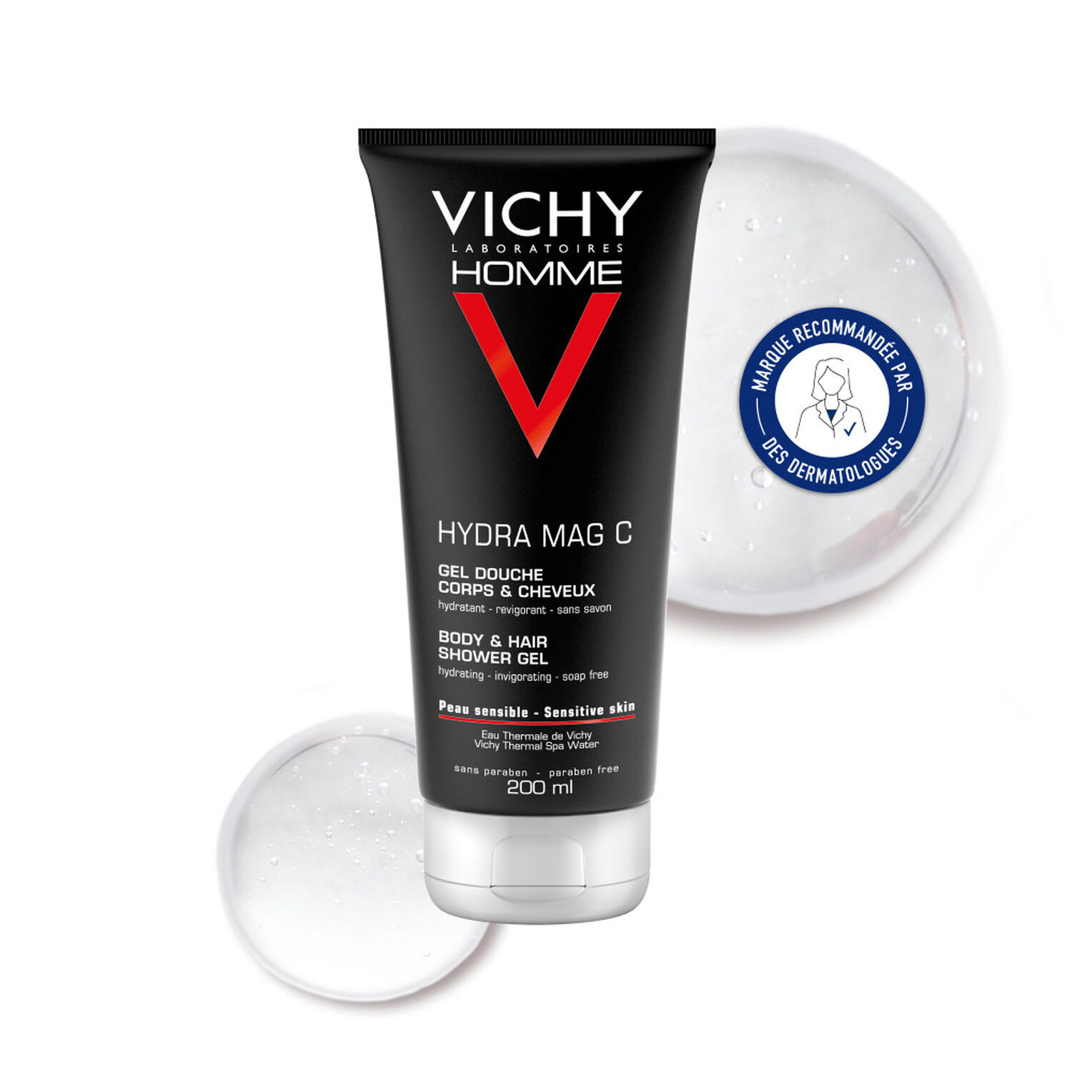 Vichy Homme Hydra Mag C+, Body Shower Gel & Hair 200 ml - Vichy ...