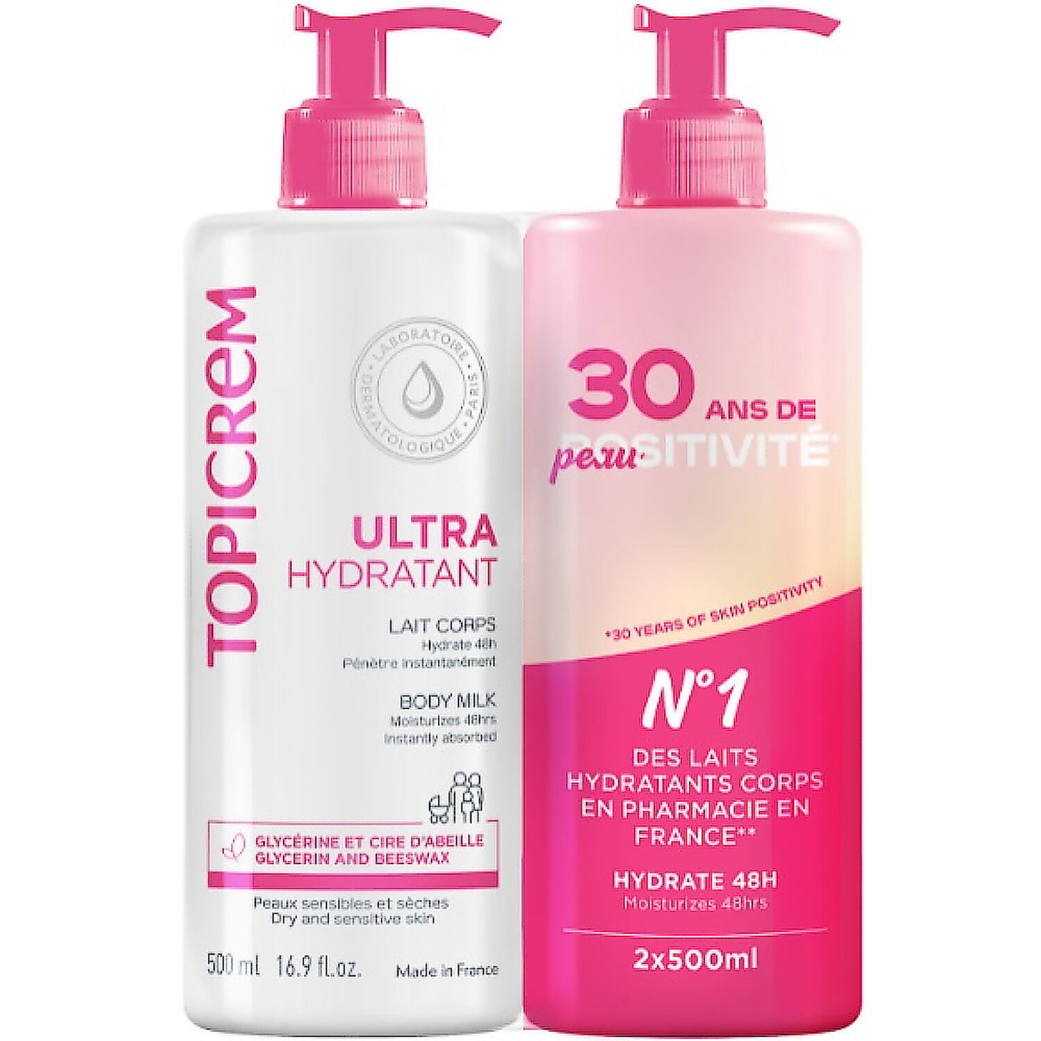 Ultra-Hydratant, Loción Corporal Dúo 2x 500 ml - Topicrem | MyOrigines ...