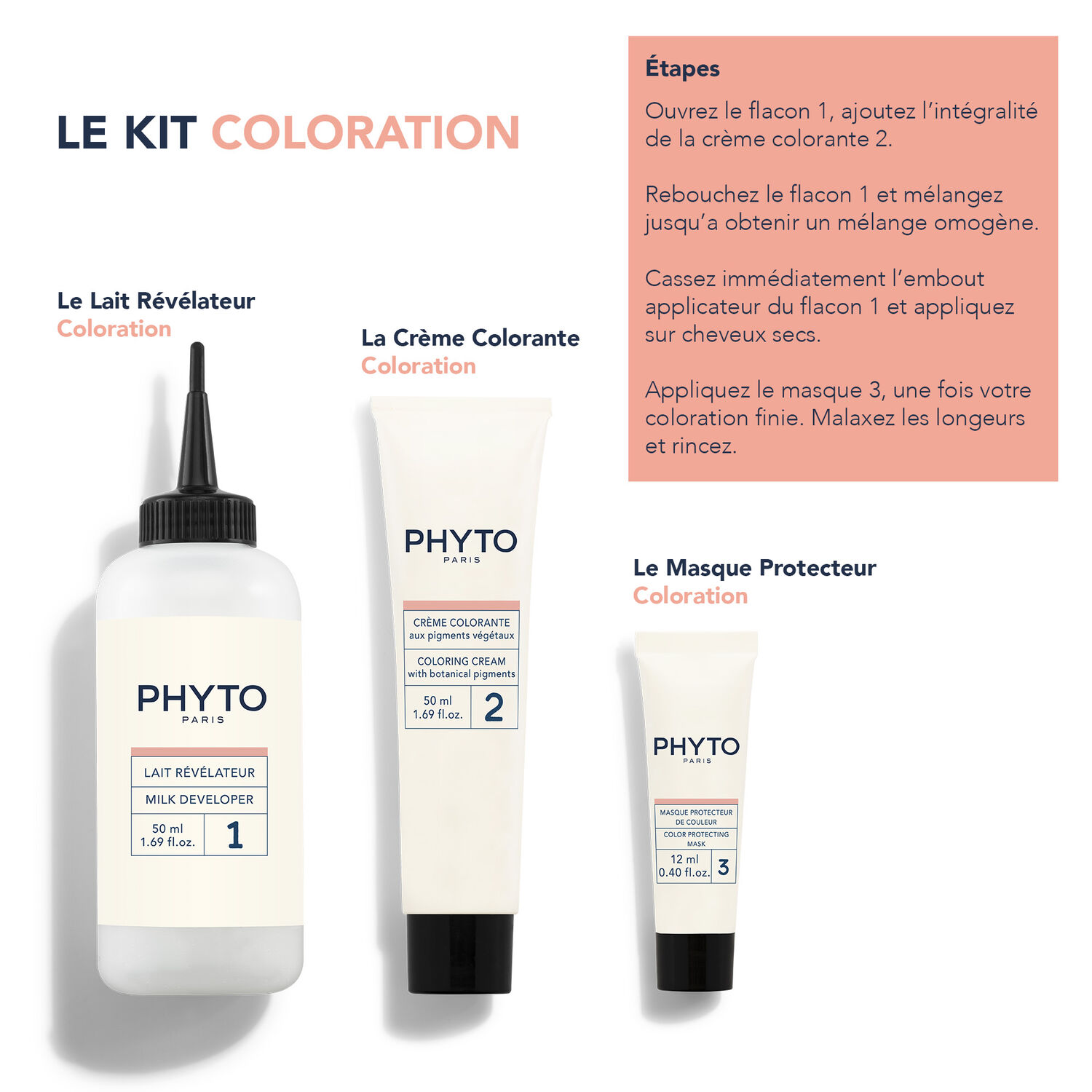 Coloration, 7.3 Blond Doré - Kit Coloration Permanente - Phyto ...