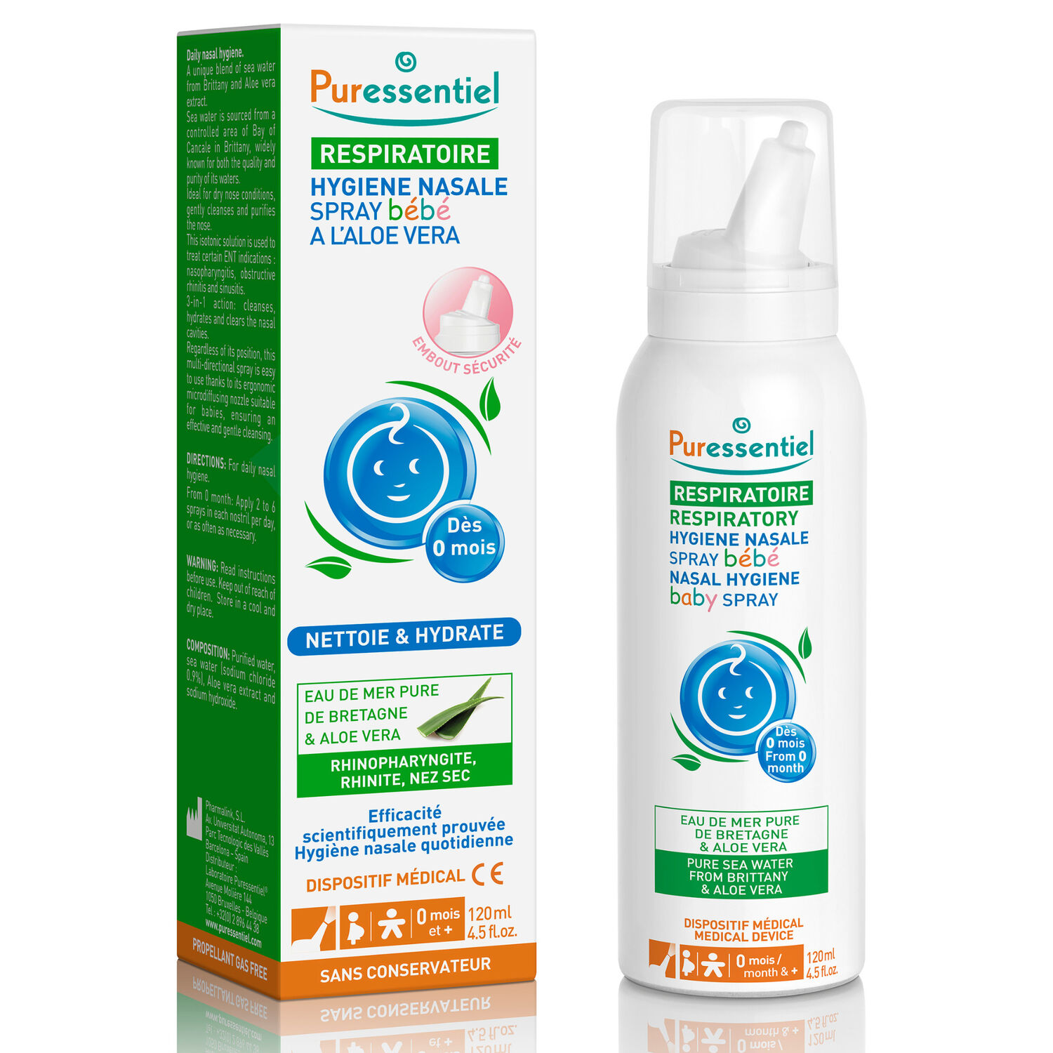 Respiratoire, Baby Nasal Hygienespray 120 ml - Puressentiel ...