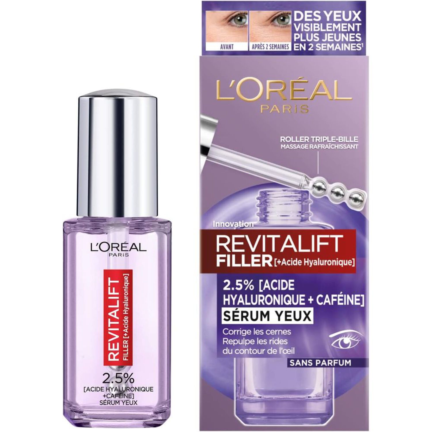 Revitalift Filler, Sérum Yeux à l'Acide Hyaluronique et à la Caféine ...