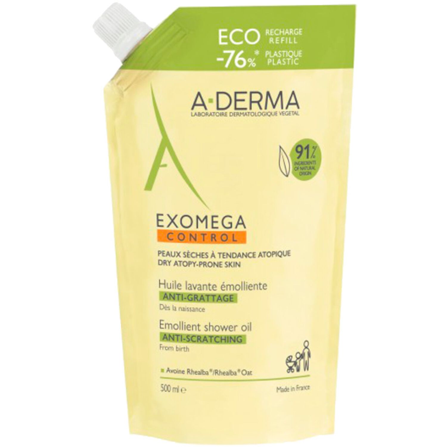 Exomega Control, Eco-Recharge Huile Lavante Emolliente Anti-Grattage ...
