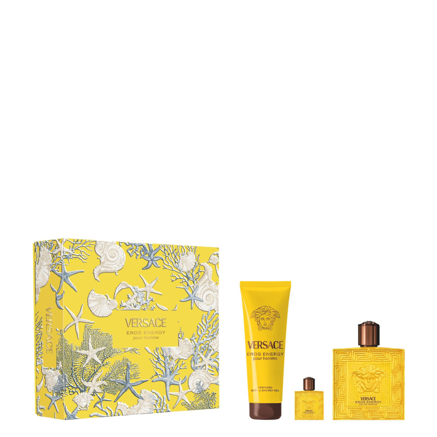 Eros Energy, Gift set Eau de parfum 100ml, Shower Gel 150ml and Miniature 5ml - Versace ...