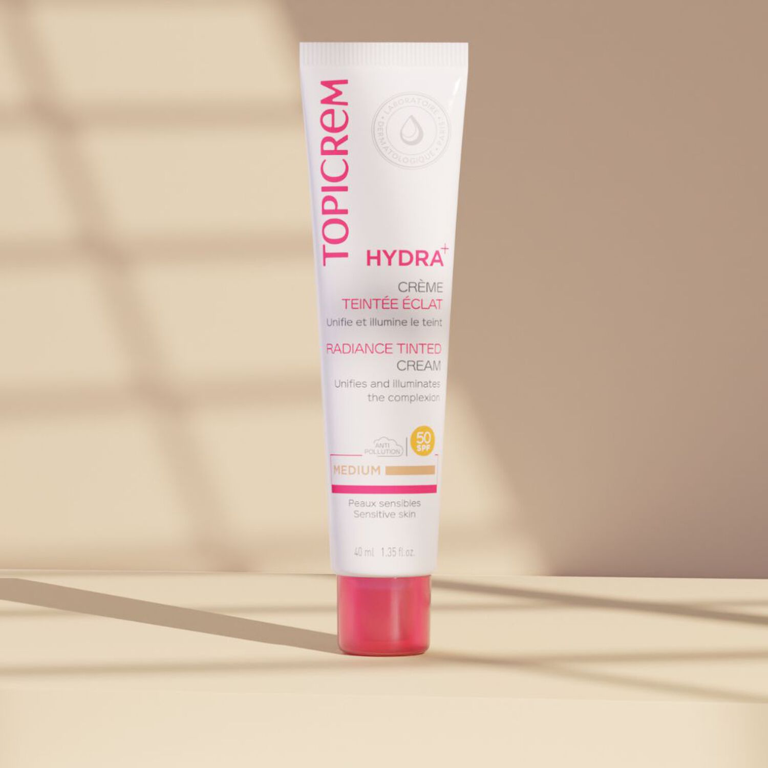 HYDRA+, Radiance Tinted Moisturizer - Medium SPF50 - Topicrem ...