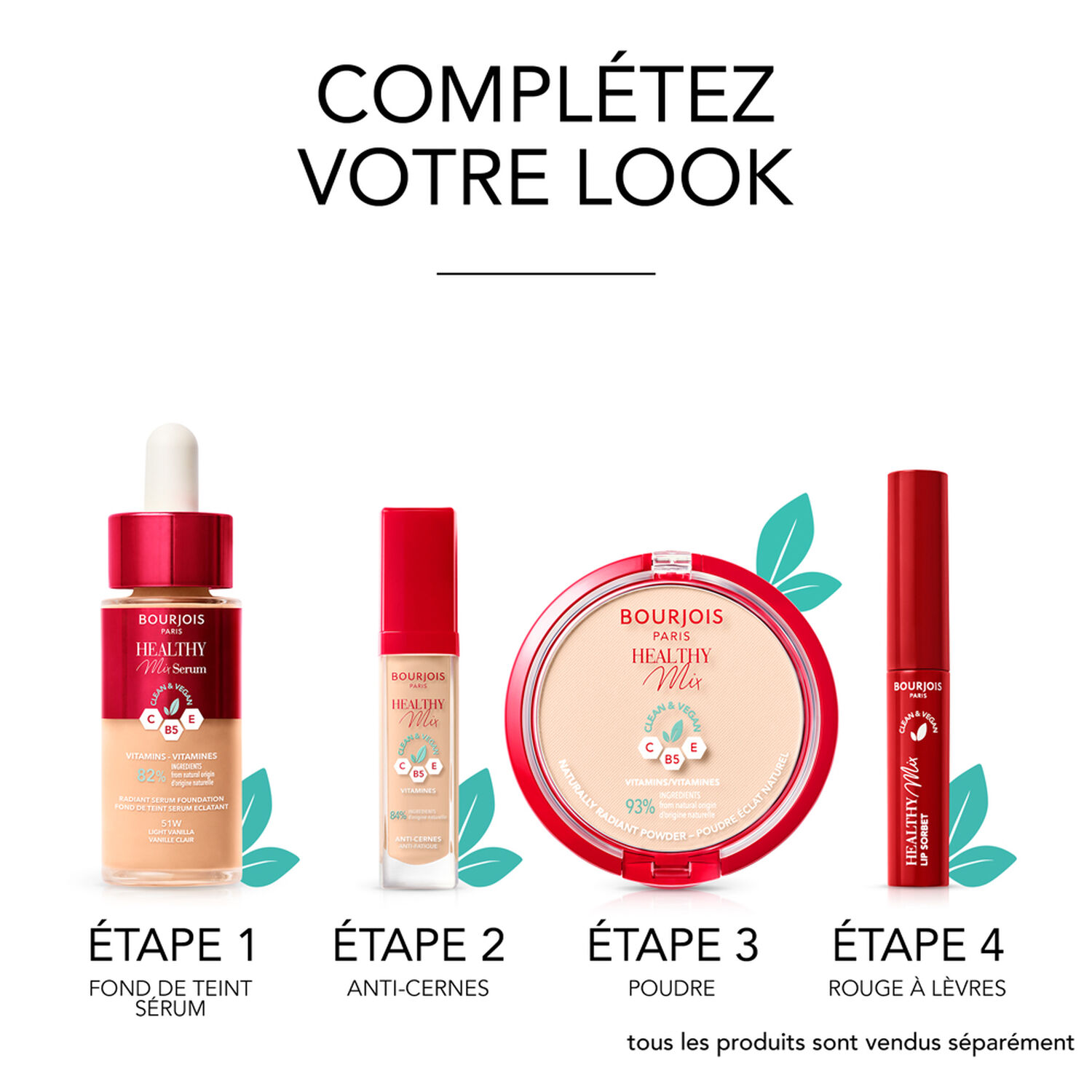 Healthy Mix Clean, Fond de Teint - Sérum Clean et Vegan 30 ml ...