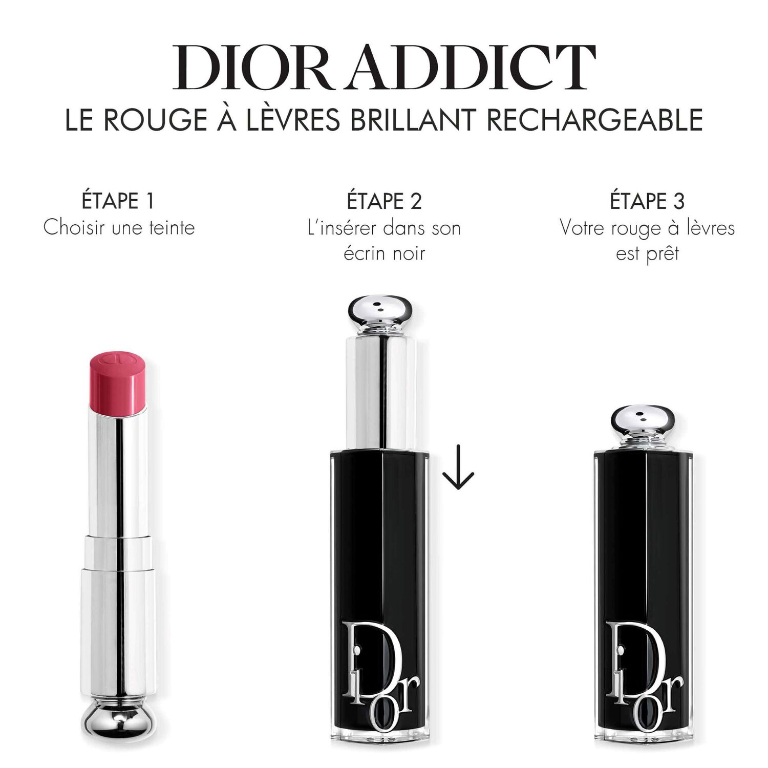 Dior Addict, Rouge à lèvres brillant rechargeable - 90 % d'origine ...