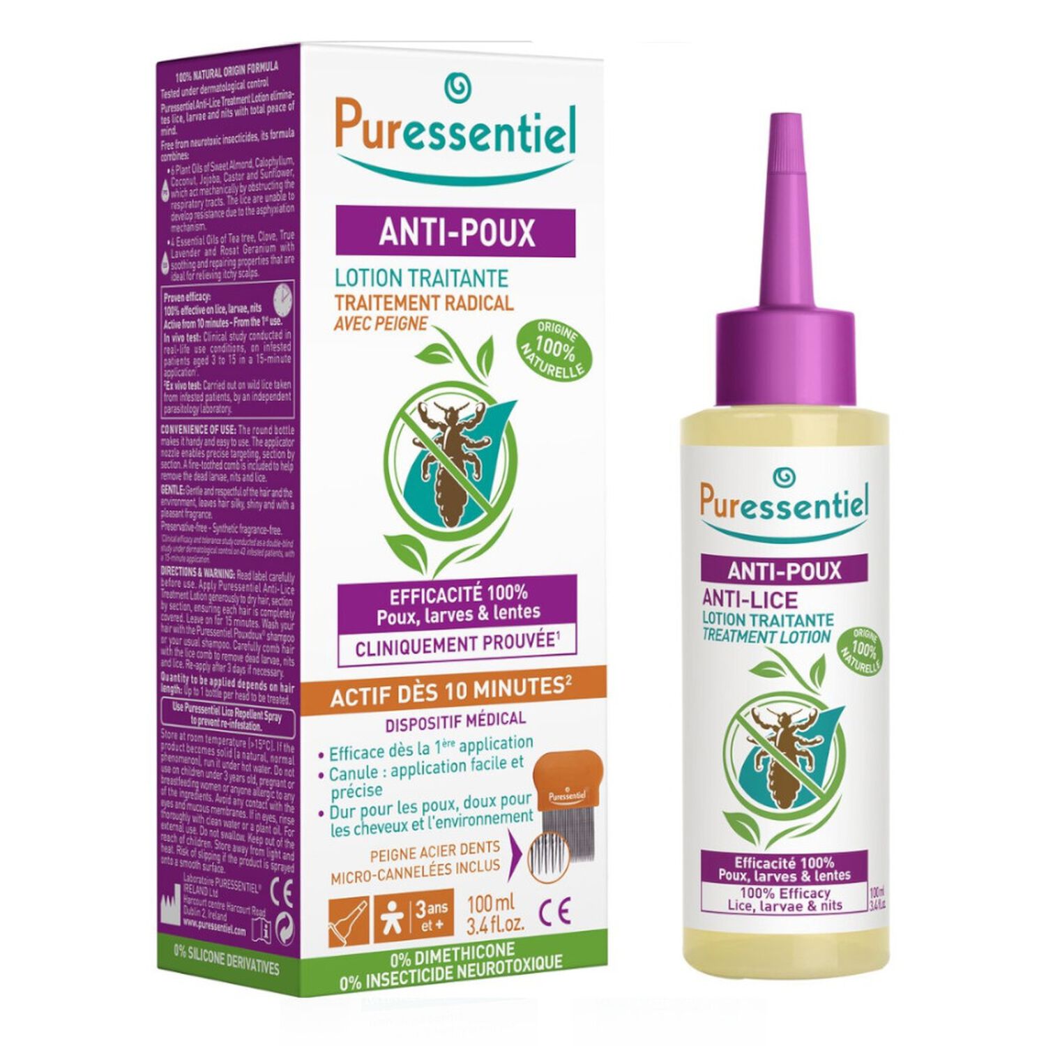 Anti-Poux, Lotion Traitante Avec Peigne - Puressentiel | MyOrigines ...