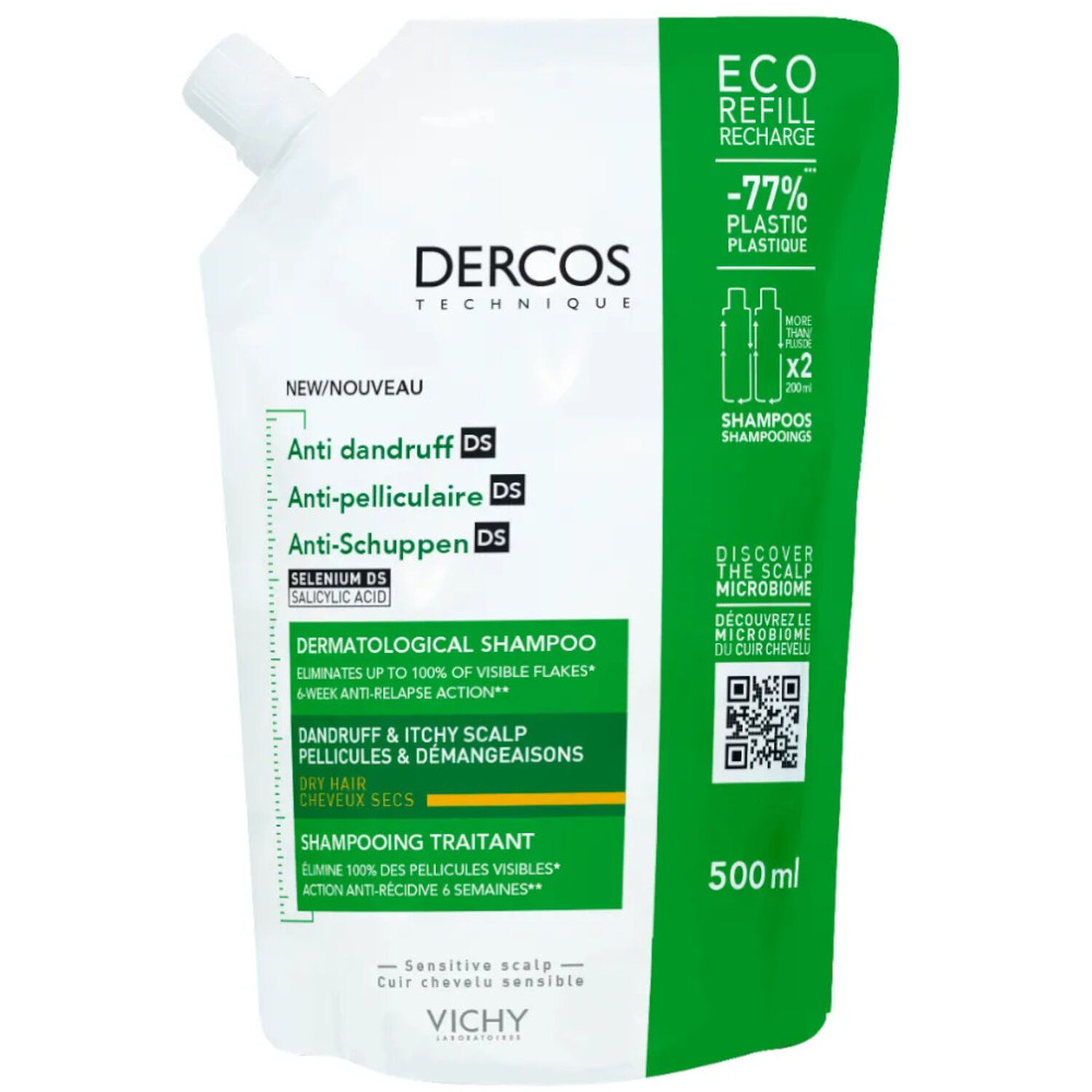 Dercos, Anti-Dandruff Shampoo for Dandruff and Itchy Scalp 390 ml ...