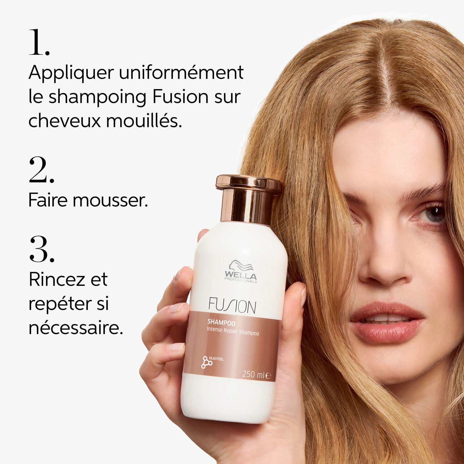FUSION, Shampoing réparation intense - cheveux abîmés - Wella ...