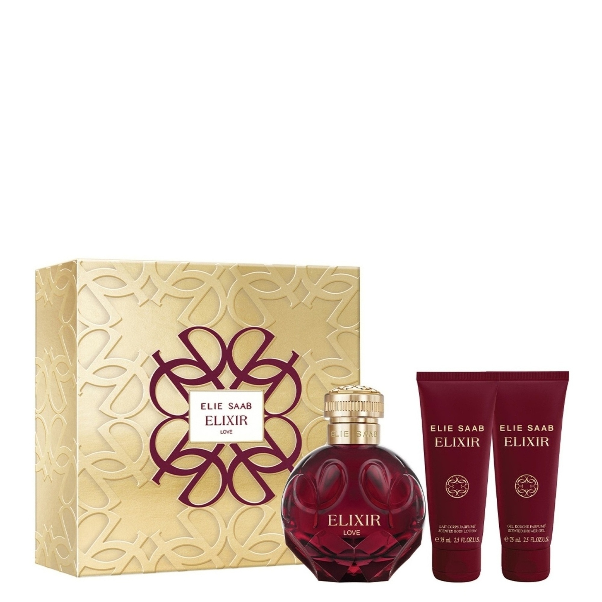 Elixir Love, Coffret Eau de Parfum 100ml + Gel Douche 75ml + Lait Corps ...