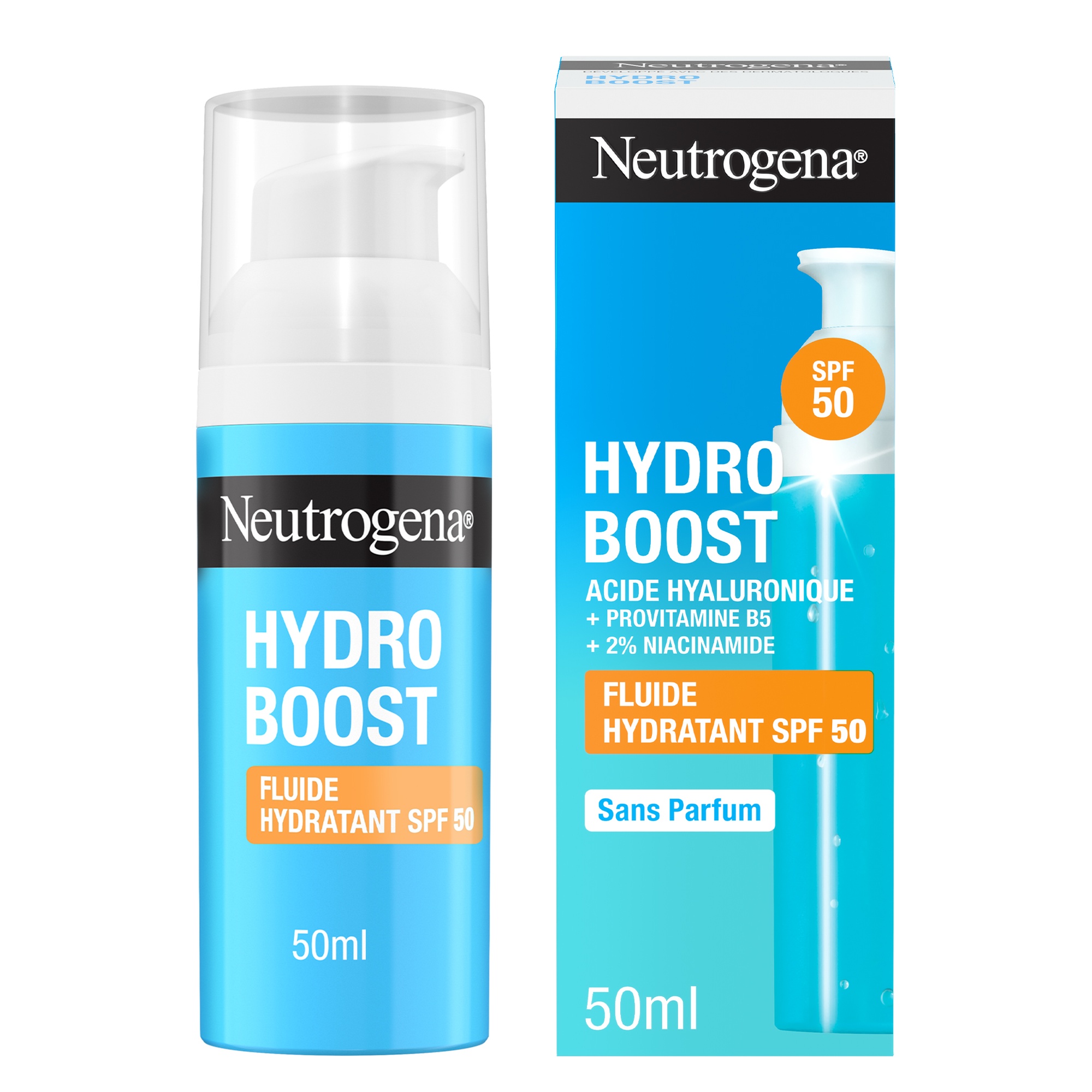 Hydro Boost SPF 50, Fluide Hydratant avec acide hyaluronique B5 et ...