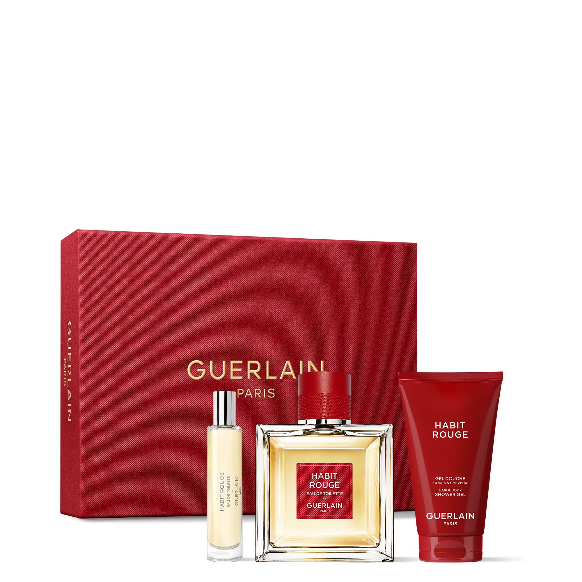 Habit Rouge, Gift set Eau de Toilette 100 ml + 10 ml + Shower Gel 75 ml ...
